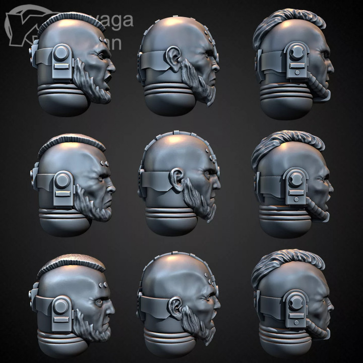 3D Printable 9 CUSTOM HEADS WITHOUT HELMET by Yaga San