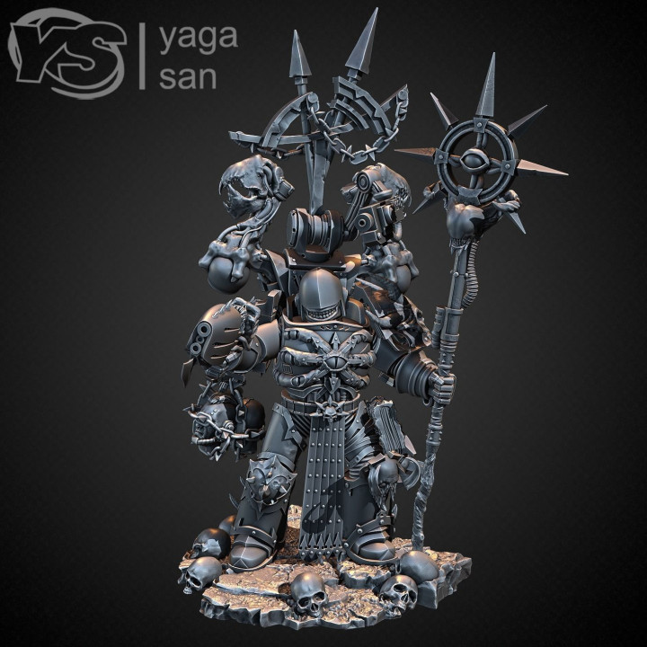 3D Printable FACELESS CYBER CHAOS SORCERER by Yaga San
