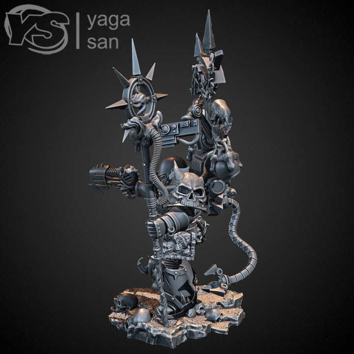 3D Printable FACELESS CYBER CHAOS SORCERER by Yaga San