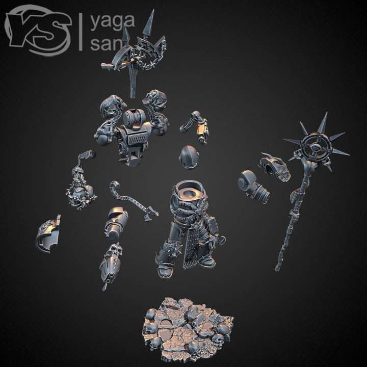 3D Printable FACELESS CYBER CHAOS SORCERER by Yaga San