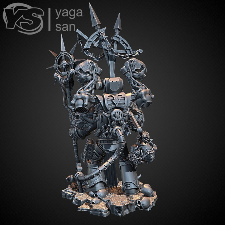 3D Printable FACELESS CYBER CHAOS SORCERER by Yaga San