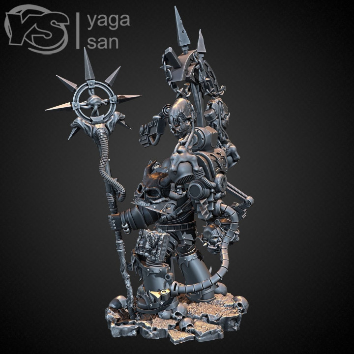 3D Printable FACELESS CYBER CHAOS SORCERER by Yaga San