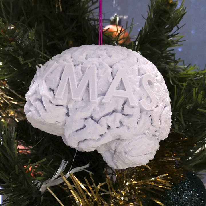 3D Printable Xmas Brain Decoration by edditive