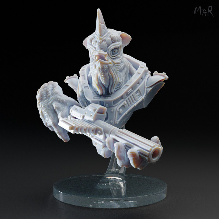 3D Printable Alien buste 01 by Romain Dewaest