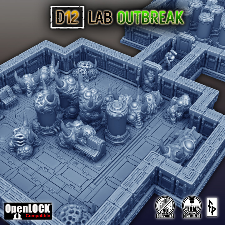 3D Printable D12 Lab Outbreak by Forbidden Prints