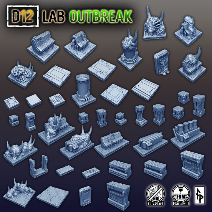 3D Printable D12 Lab Outbreak by Forbidden Prints