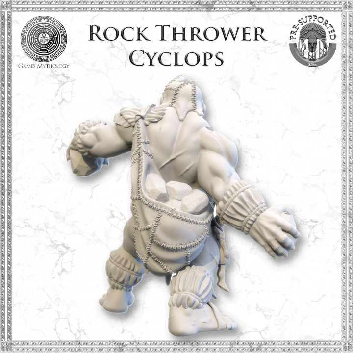3D Printable Rock thrower cyclops by Games Mythology