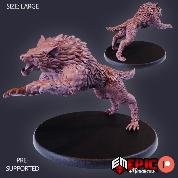 3D Printable Warg Set / Wild Creature / Dire Wolf Beast / Classic ...