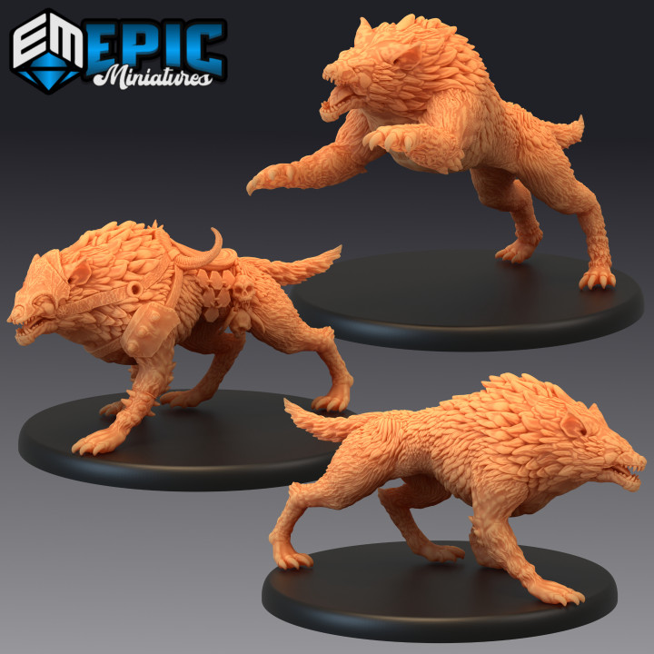 3D Printable Warg Set / Wild Creature / Dire Wolf Beast / Classic ...