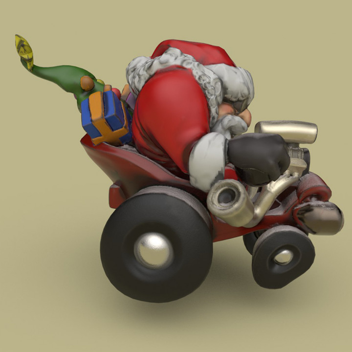 3D Printable Hot Rod Santa by Kam Yu