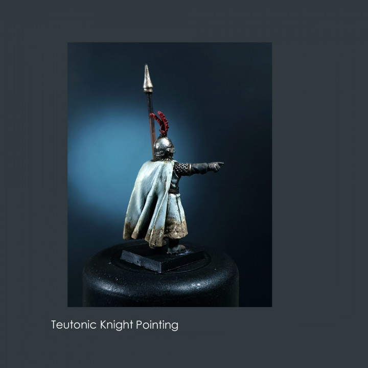 3D Printable TEUTONIC KNIGHT POINTING by vinciminiatures