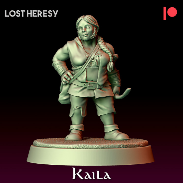 3D Printable Female Dwarf Adventurer by Lost Heresy Miniatures