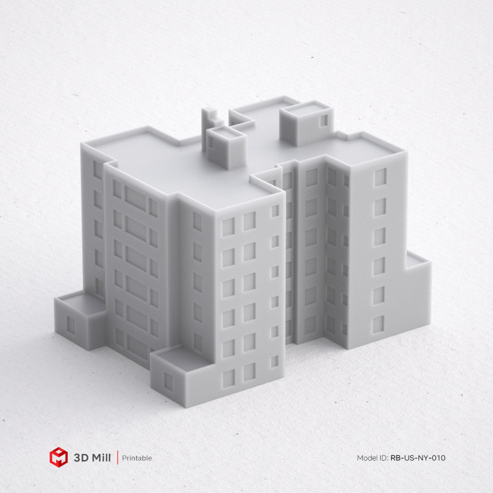 3D Printable 3D Print miniature building RB-US-NY-010 by 3D Mill