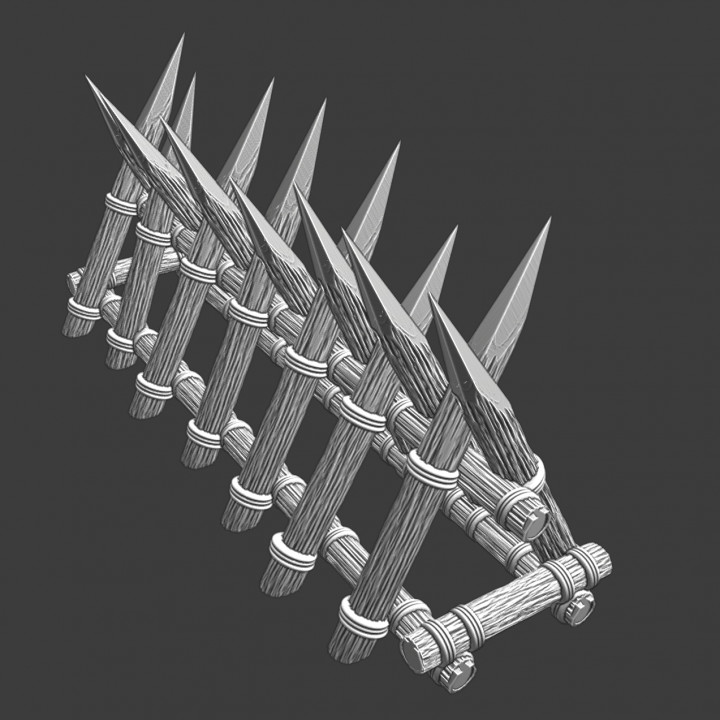 3D Printable Medieval protective palisade by Northern Crusades Miniatures