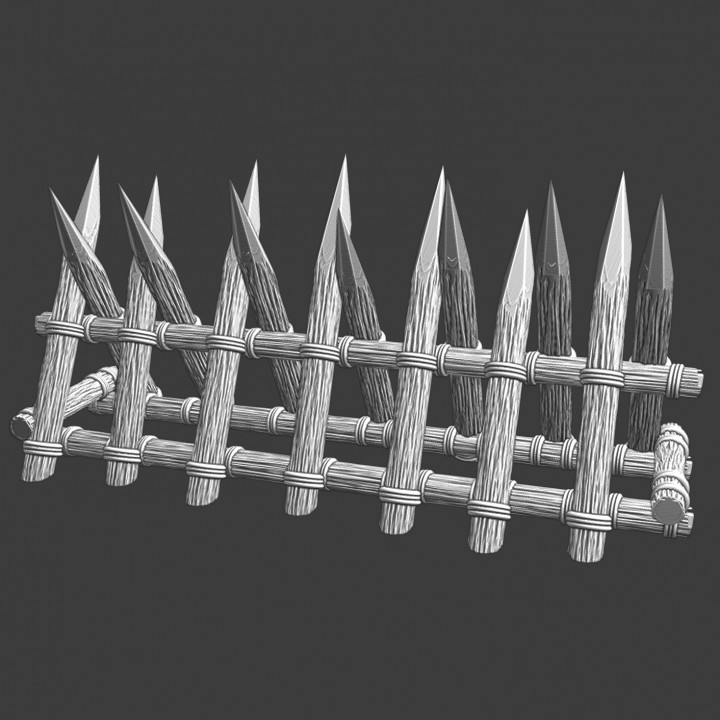 3D Printable Medieval protective palisade by Northern Crusades Miniatures