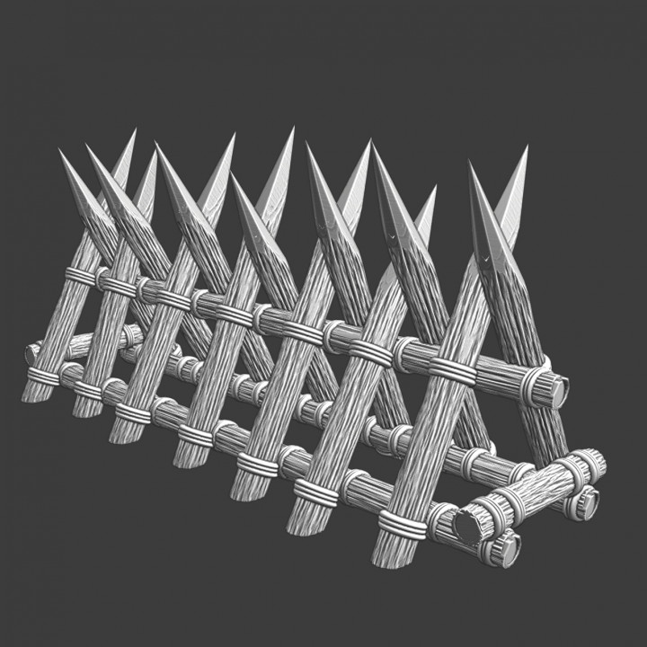 3D Printable Medieval protective palisade by Northern Crusades Miniatures