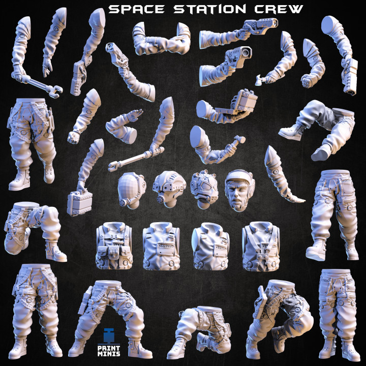 3D Printable Space Station Crew (modular) - In Orbit Collection by ...
