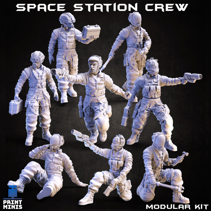 3D Printable Space Station Crew (modular) - In Orbit Collection by ...
