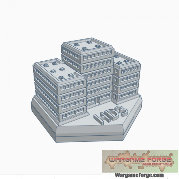 3D Printable Military Command HQ Hex Map Scale HMSMil007 by Wargame Forge