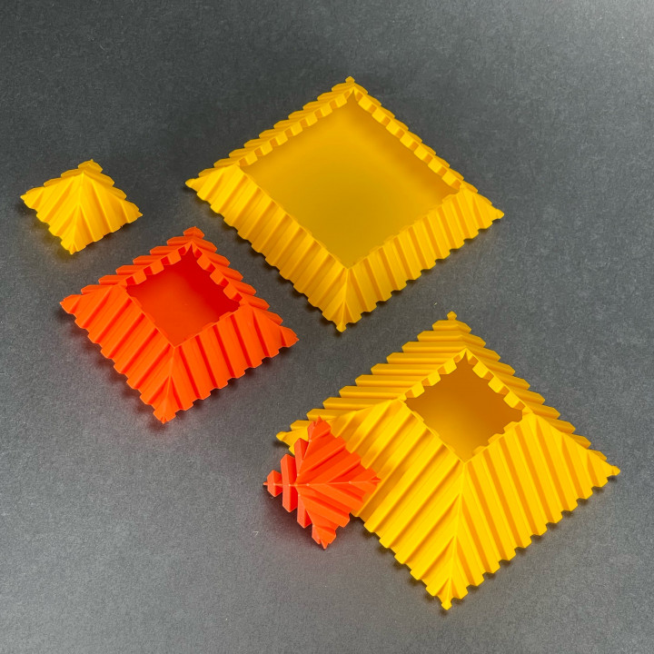 3D Printable Industrial Pyramid Vase Box by Clockspring