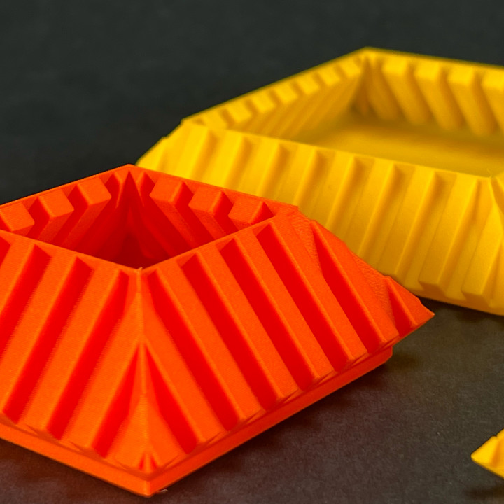 3D Printable Industrial Pyramid Vase Box by Clockspring