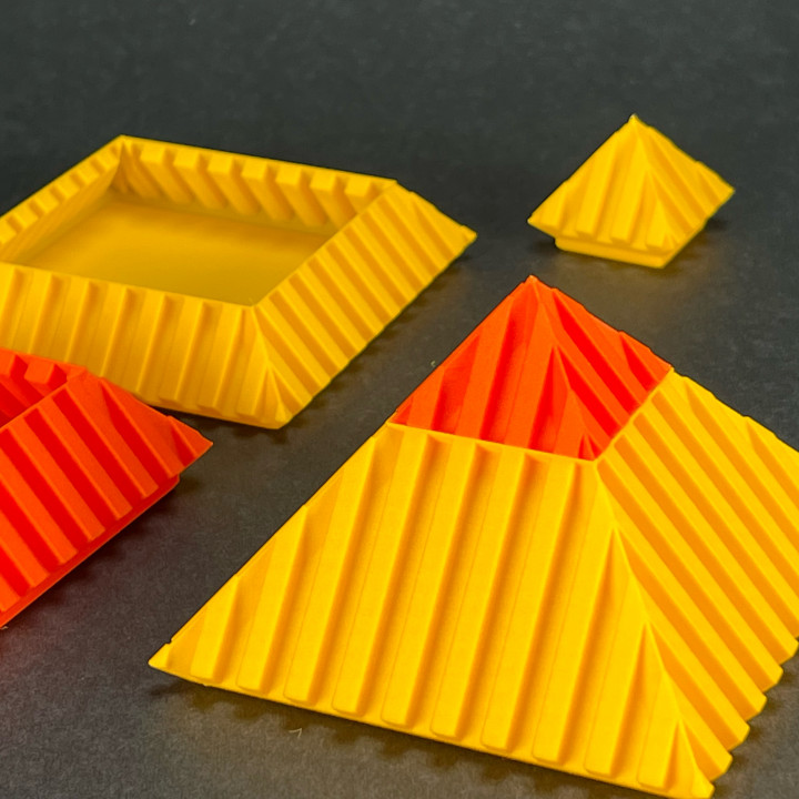 3D Printable Industrial Pyramid Vase Box by Clockspring