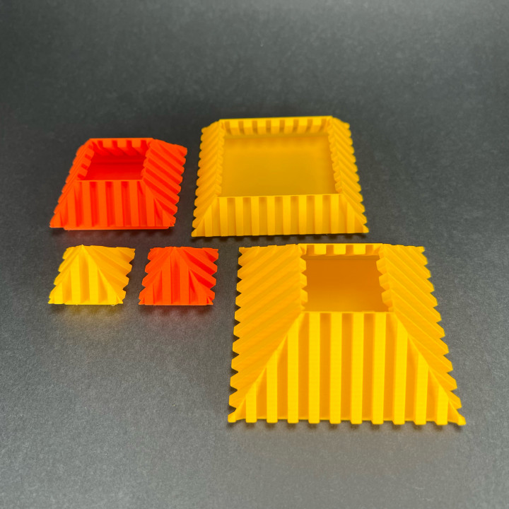 3D Printable Industrial Pyramid Vase Box by Clockspring