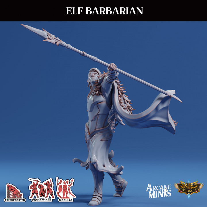 3D Printable Elf Barbarian by Sordane Publishing