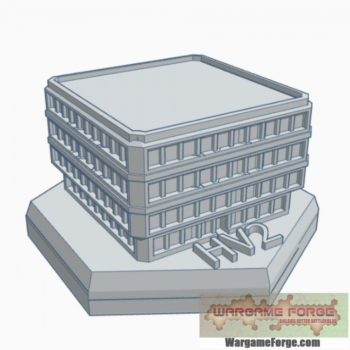 3D Printable Sci-Fi Building 36 Hex Map Scale HMSSF036 by Wargame Forge