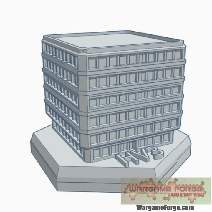 3D Printable Sci-Fi Building 37 Hex Map Scale HMSSF037 by Wargame Forge