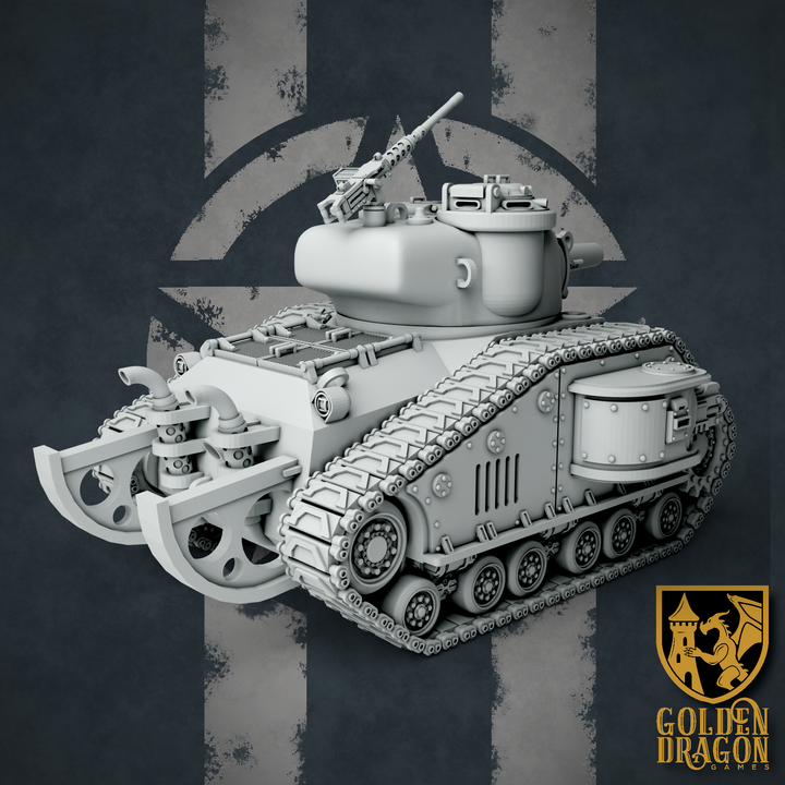 3D Printable United States - M40 Sherman Battle Tank by Golden Dragon Games