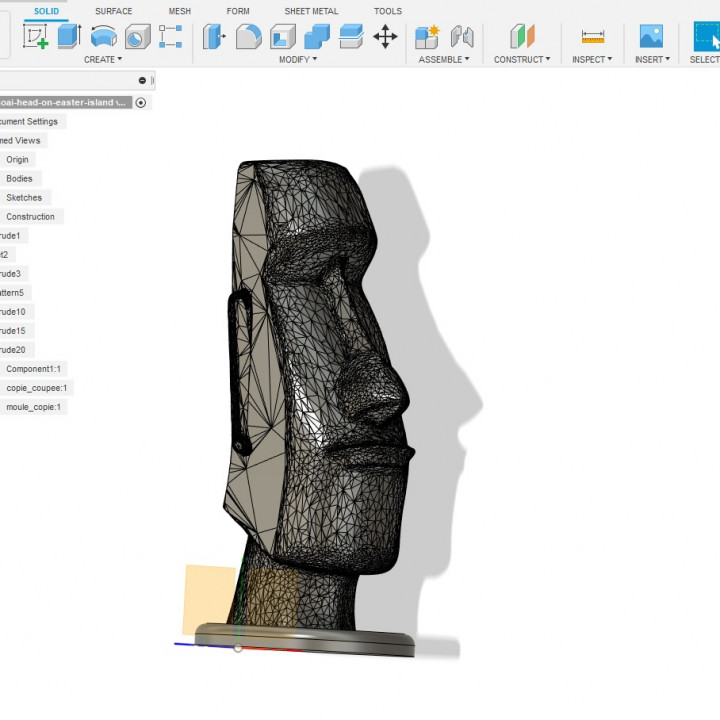 3D Printable Moai head on easter island by Bolliandi Bernard
