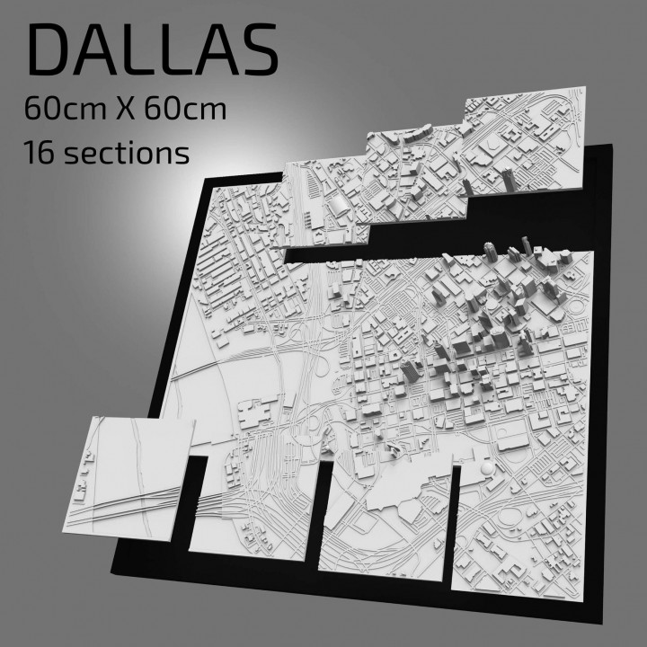 3D Printable 3D Dallas | Digital Files | 3D STL File | Dallas 3D Map ...