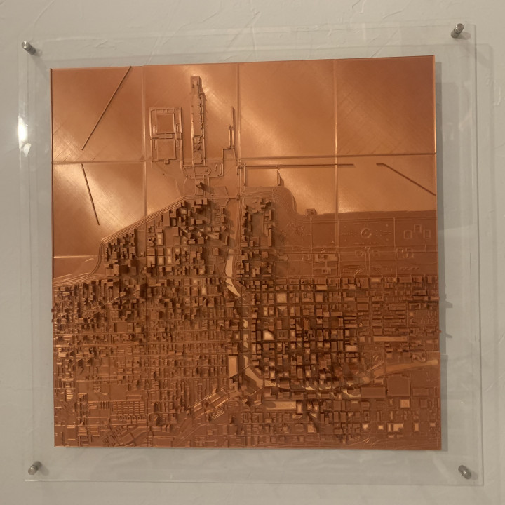 3D Print of 3D Chicago | Digital Files | 3D STL File | Chicago 3D Map ...