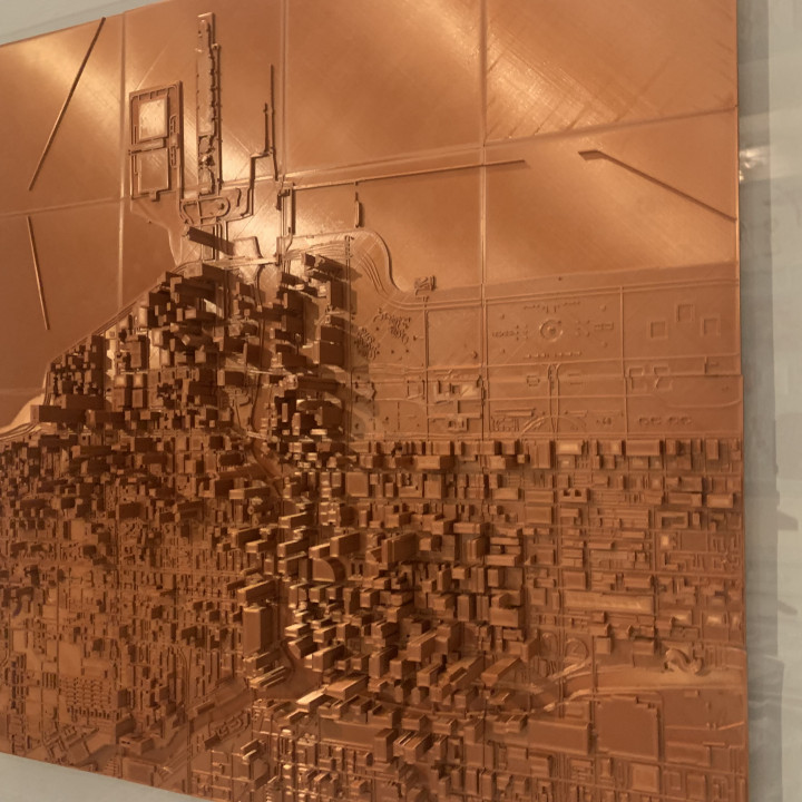 3D Print of 3D Chicago | Digital Files | 3D STL File | Chicago 3D Map ...