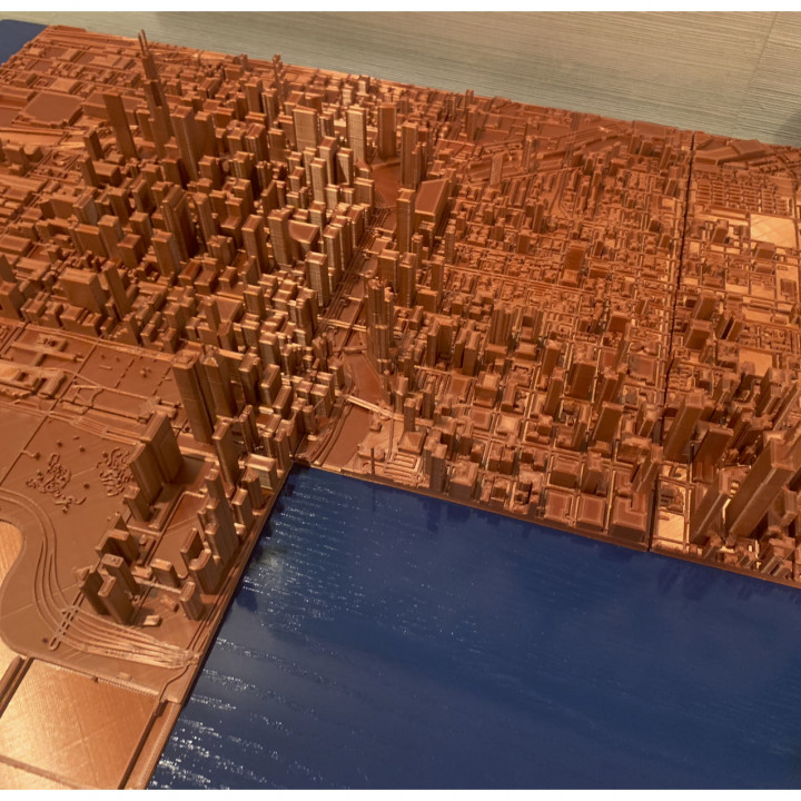 3D Print of 3D Chicago | Digital Files | 3D STL File | Chicago 3D Map ...