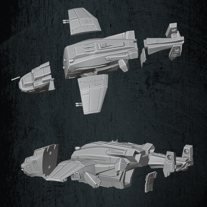 3D Printable Dragoon Drop Ship / VTOL Carrier by Quartermaster3D