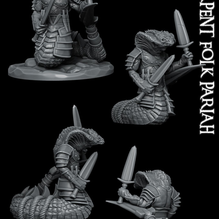 3D Printable Serpent Folk Pariah by RocketPigGames