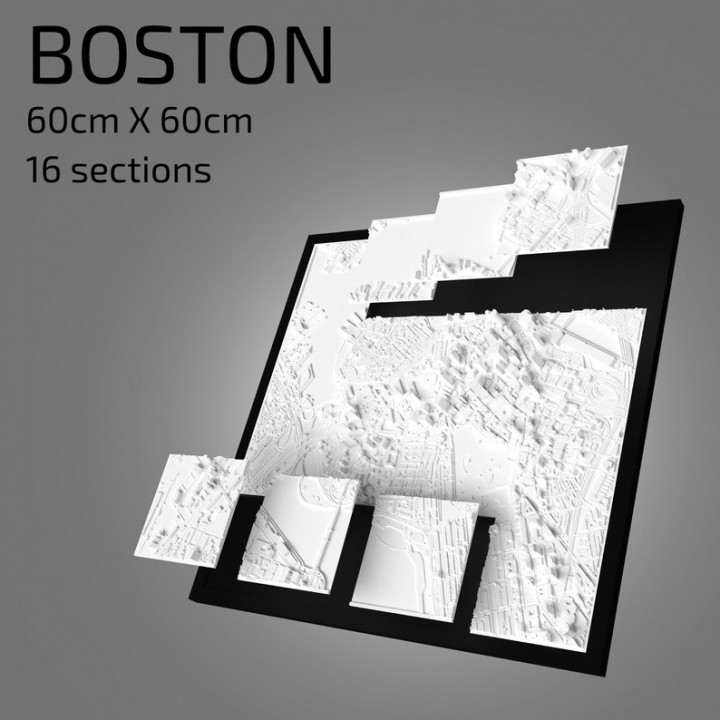 3D Printable 3D Boston | Digital Files | 3D STL File | Boston 3D Map ...