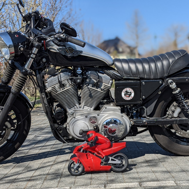 3D Print of MyRCBike Adventure 1/5 RC Bike, Part 2: Bike Body, Rider ...