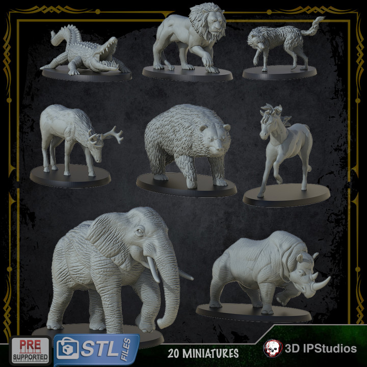 3D Printable ANIMALS PACK A by Ismael Panadero Garcia