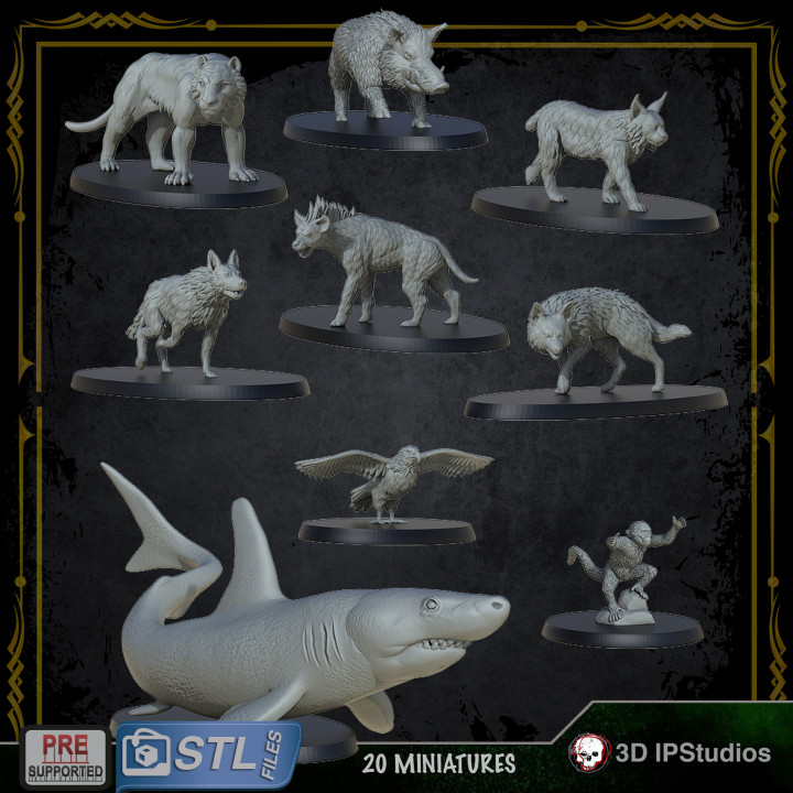 3D Printable ANIMALS PACK A by Ismael Panadero Garcia