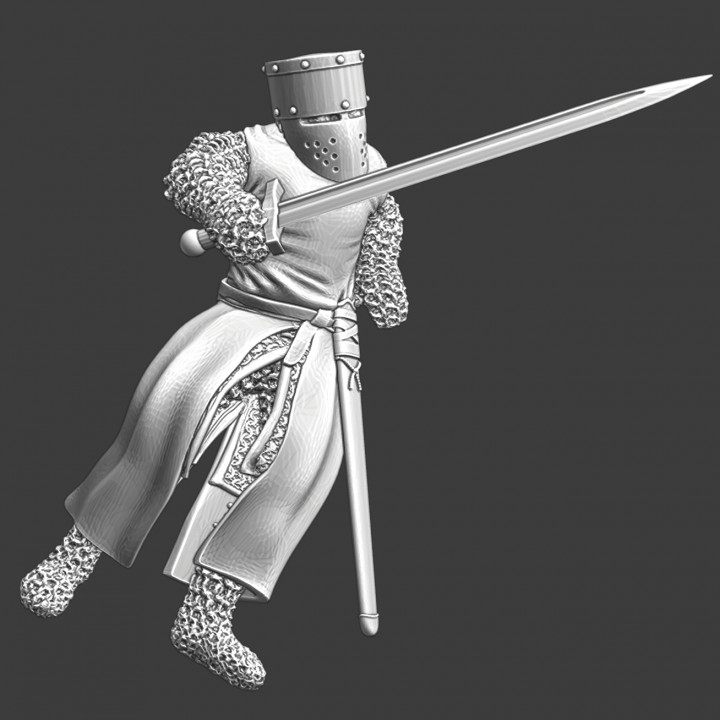 3D Printable Wounded crusader knight with half helmet by Northern ...