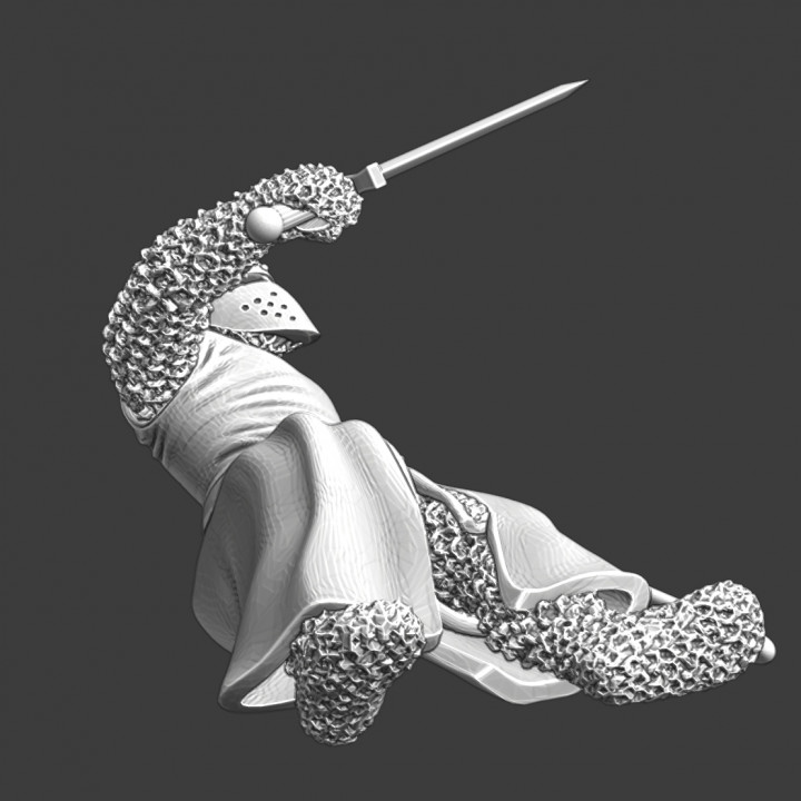3D Printable Wounded crusader knight with half helmet by Northern ...