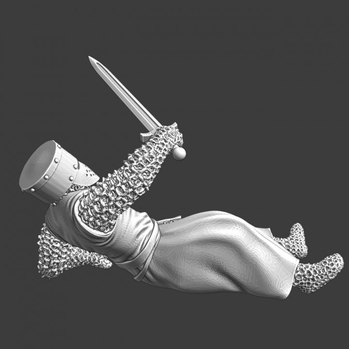3D Printable Wounded crusader knight with half helmet by Northern ...