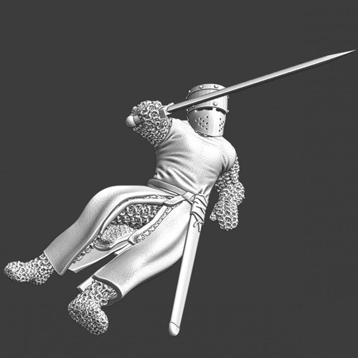3D Printable Wounded crusader knight with half helmet by Northern ...