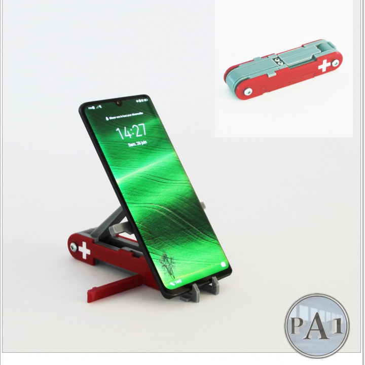 3D Printable "SWISS KNIFE" CELL HOLDER / PHONE STAND by PA1