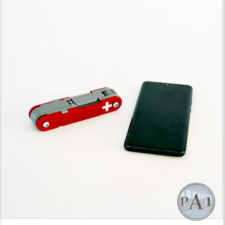3D Printable "SWISS KNIFE" CELL HOLDER / PHONE STAND by PA1