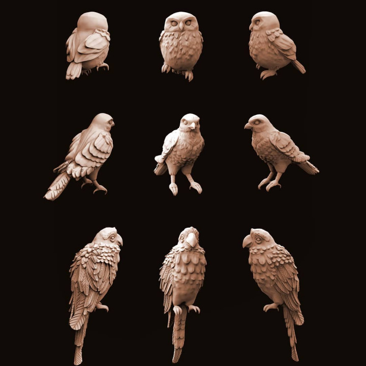 3D Printable Animal Set 2 - Birds by Oliver Spaeth