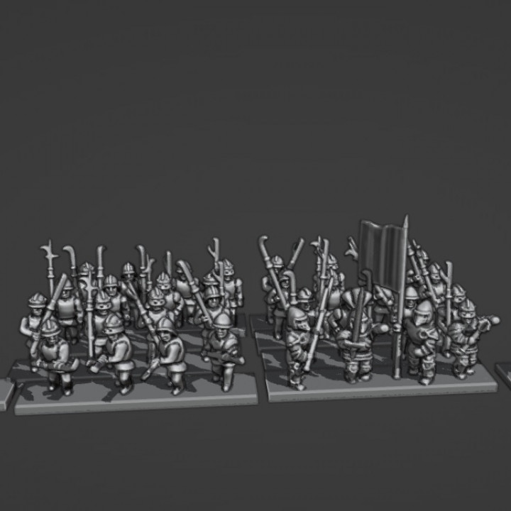 3D Printable Late Medieval billmen 6mm by Xavier L.